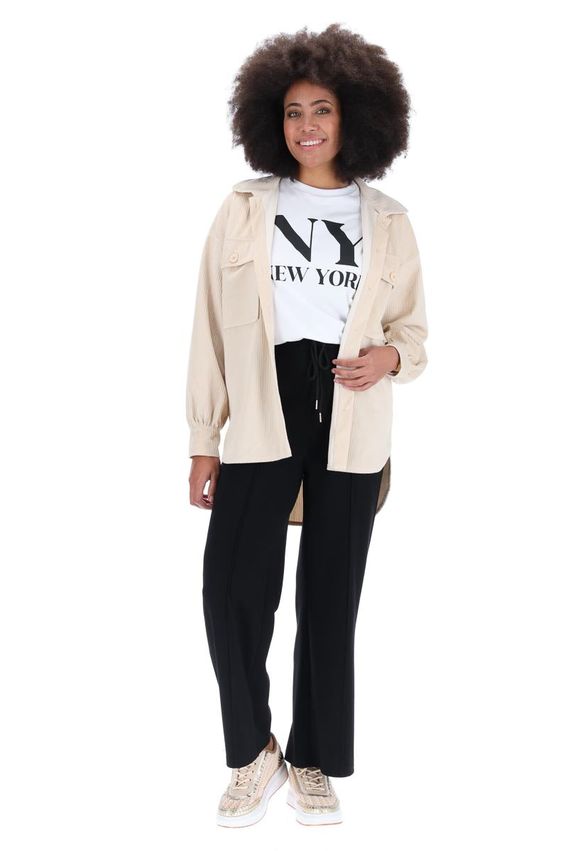 Charlo Katrina Cord Shacket Beige – ZUBU